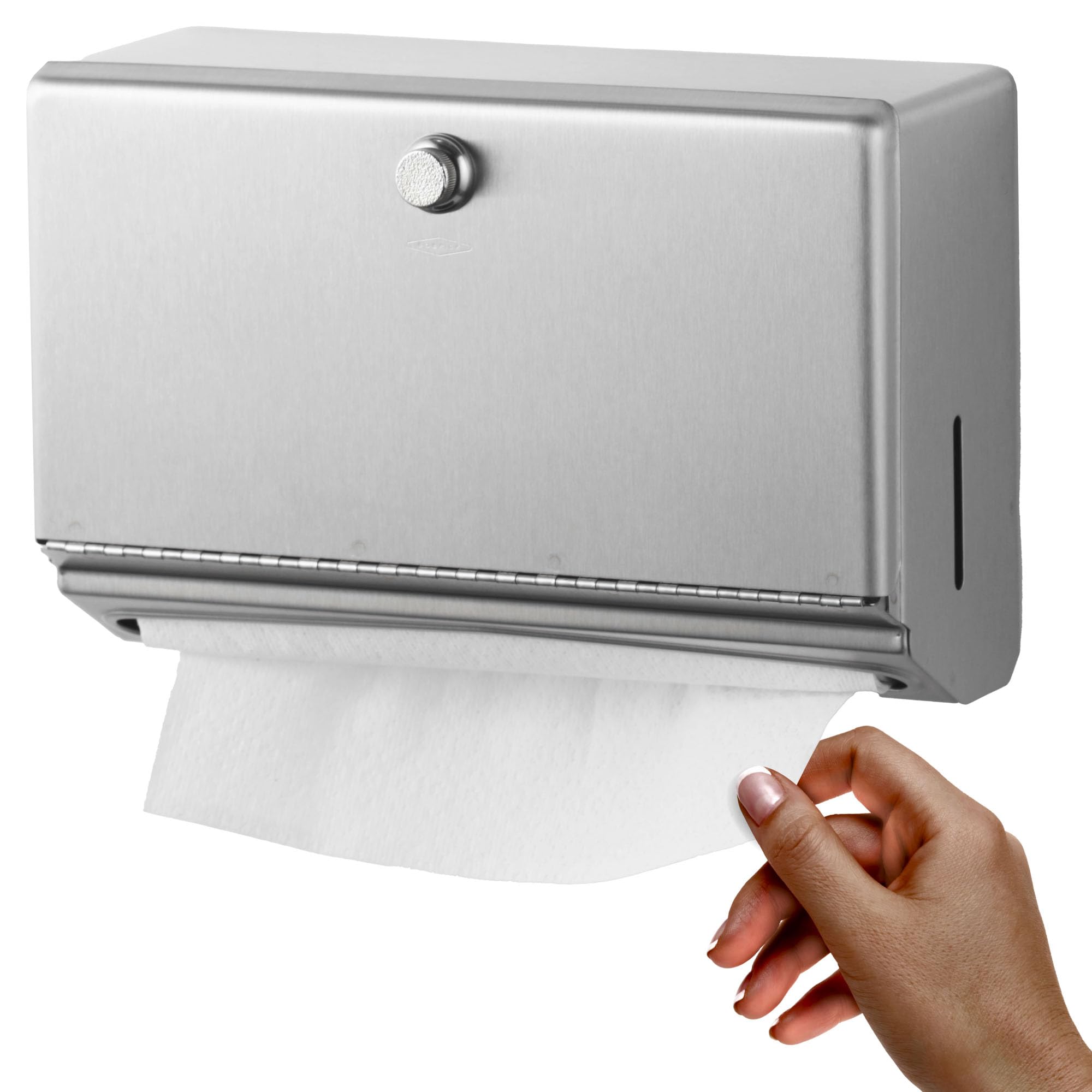 Bobrick B-2621 10.75 in. x 4 in. x 7.13 in. Surface-Mounted Paper Towel Dispenser - Stainless Steel