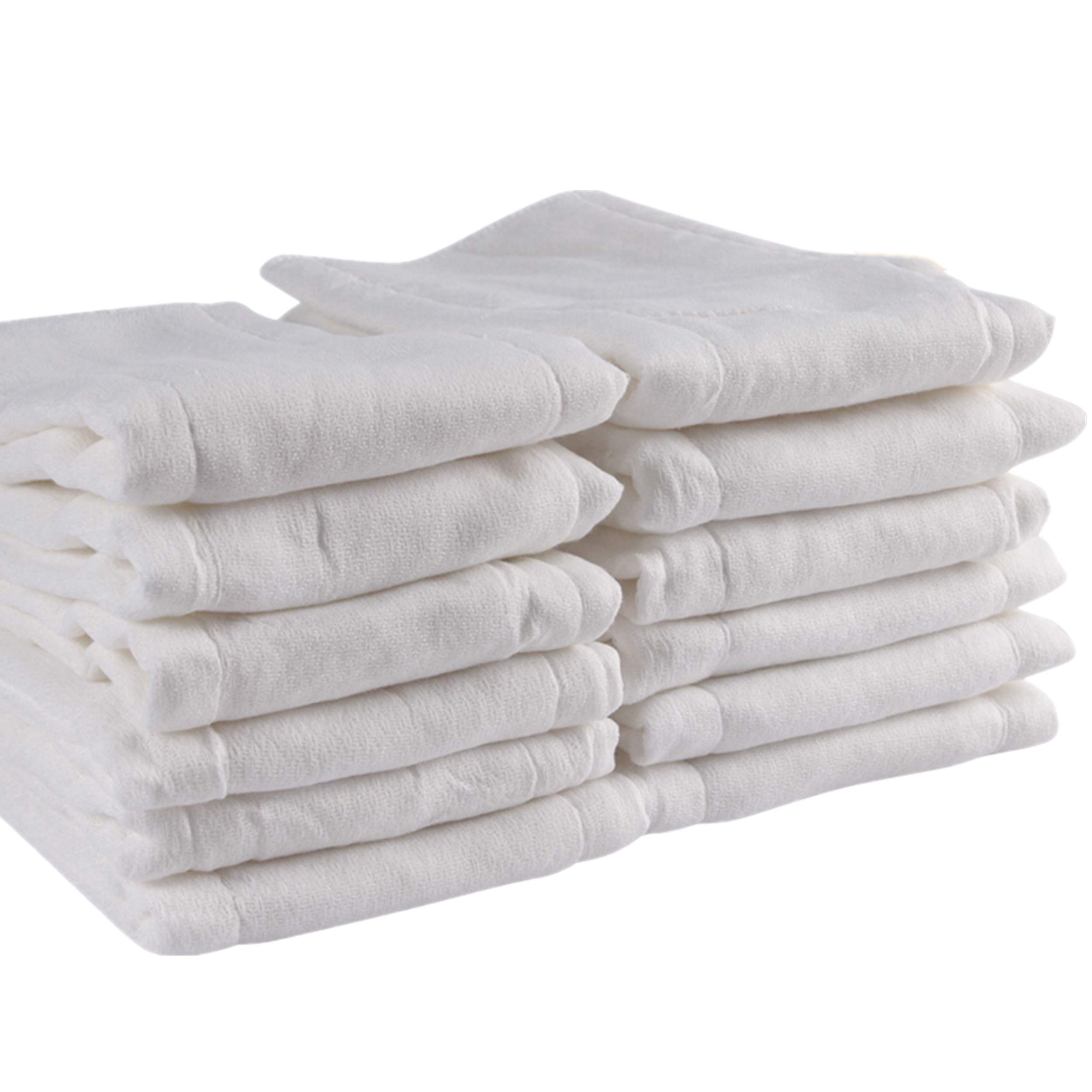 Prefold Cloth Diapers, Fasoar 3 Ply Baby Washable Cotton Diapers Covers for Babies to Toddlers Multi-Use (10-35 lbs) Count(12)