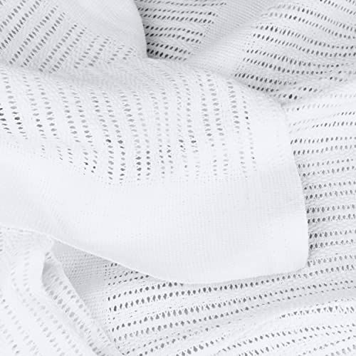 White Waffle Weave Soft Lightweight Queen Size Bed Blanket, 90x90in - 100% Cotton, Travel Blanket, Throw Blanket for Sofa, Bed, Couch