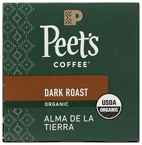 Peet's Coffee, Dark Roast K-Cup Pods for Keurig Brewers - Organic Alma de la Tierra, USDA Organic 10 Count (1 Box of 10 K-Cup Pods) Packaging May Vary