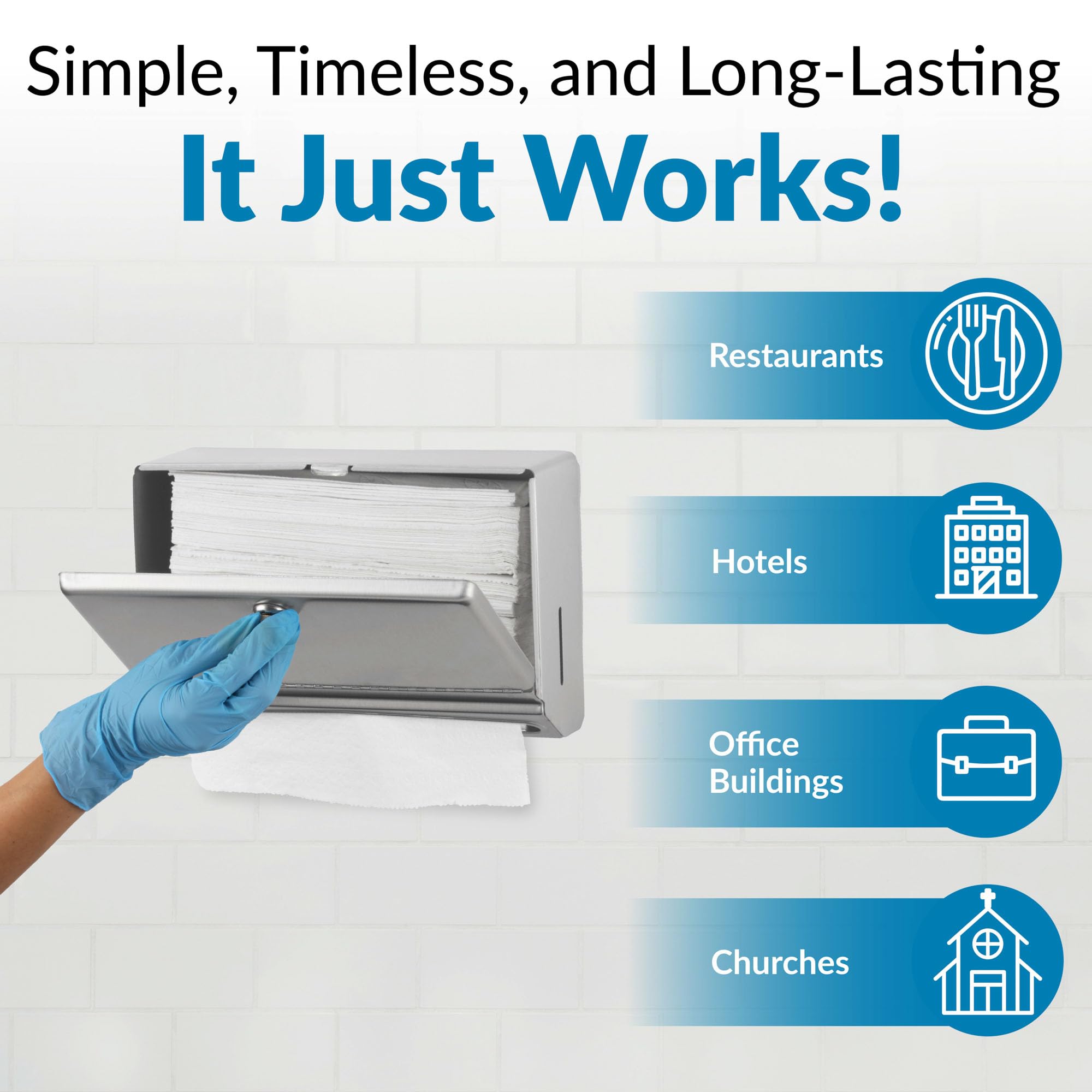 Bobrick B-2621 10.75 in. x 4 in. x 7.13 in. Surface-Mounted Paper Towel Dispenser - Stainless Steel