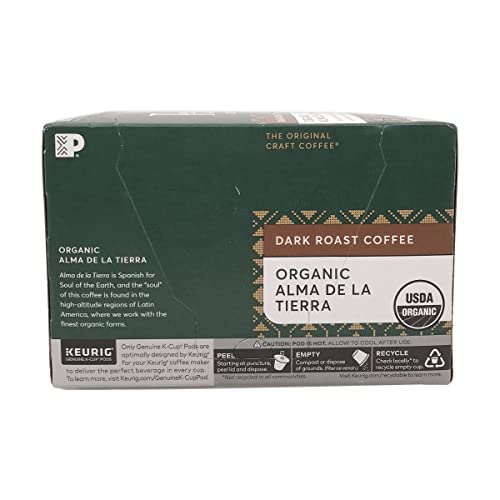 Peet's Coffee, Dark Roast K-Cup Pods for Keurig Brewers - Organic Alma de la Tierra, USDA Organic 10 Count (1 Box of 10 K-Cup Pods) Packaging May Vary
