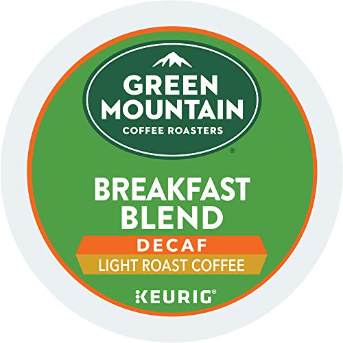 Green Mountain Coffee Roasters Decaf Breakfast Blend, Single-Serve Keurig K-Cup Pods, Light Roast Coffee, 32 Count (Pack of 2)