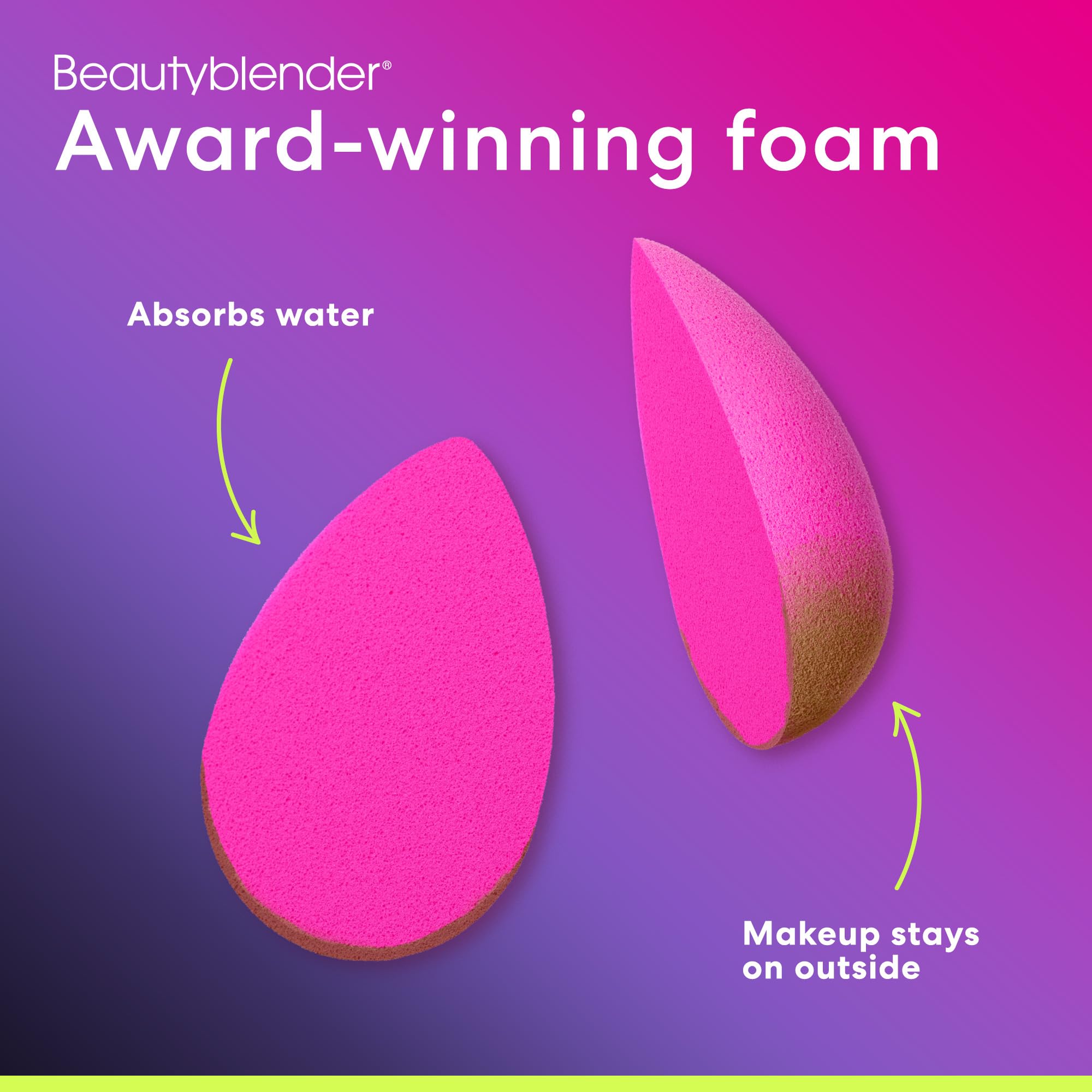 beautyblender Original & Pro Beautyblender Makeup Sponge for blending foundations, powders and creams+ Liquid Blendercleanser 3oz Set, vegan, cruelty free