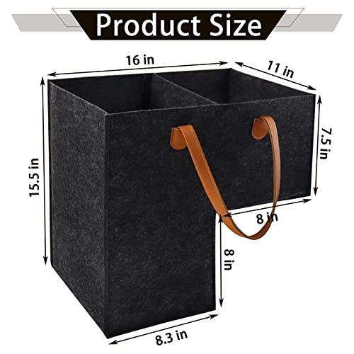 Stair Basket with Leather Handle for Carpeted Stairs, Staircase Basket with Collapsible Baffle for 16โโ wooden stairs, Foldable Basket Organizer for Office Home stairway in tidy and Storage