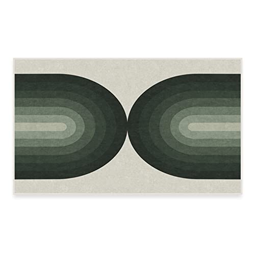 RUGGABLE Absida Washable Rug - Perfect Modern Area Rug for Living Room Bedroom Kitchen - Pet & Child Friendly - Stain & Water Resistant - Sage 3'x5' (Standard Pad)