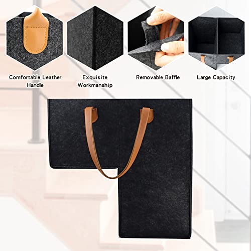 Stair Basket with Leather Handle for Carpeted Stairs, Staircase Basket with Collapsible Baffle for 16โโ wooden stairs, Foldable Basket Organizer for Office Home stairway in tidy and Storage
