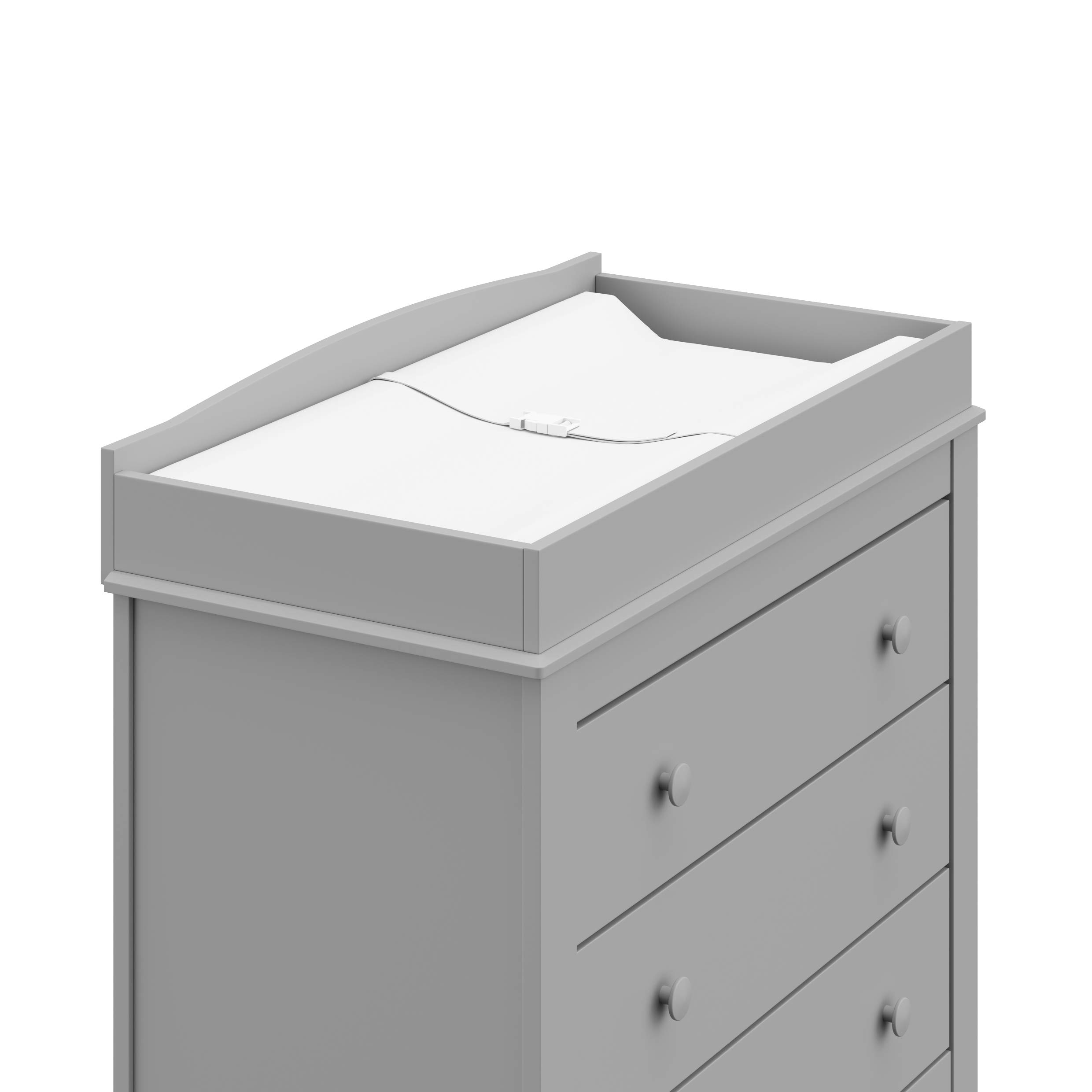 Graco Noah 3 Drawer Chest with Changing Topper, Baby and Kids Dresser, Universal Design for Children's Bedroom, Pebble Gray