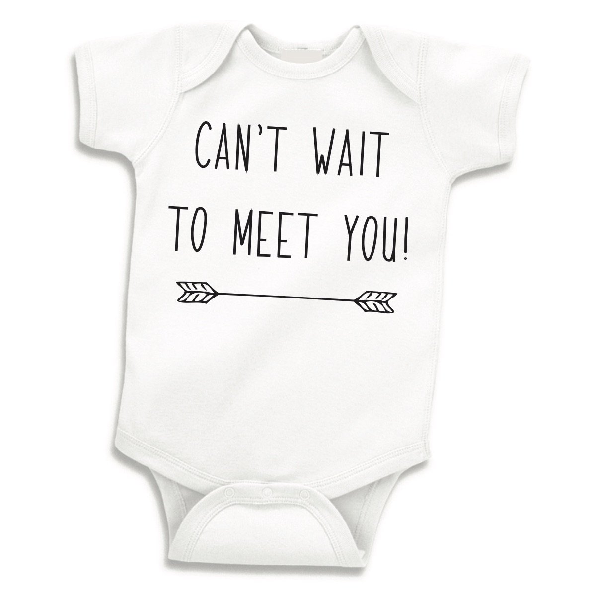 Bump and Beyond Designs Can't Wait to Meet You, Pregnancy Announcement to Grandparents (White, 0-3 Months)