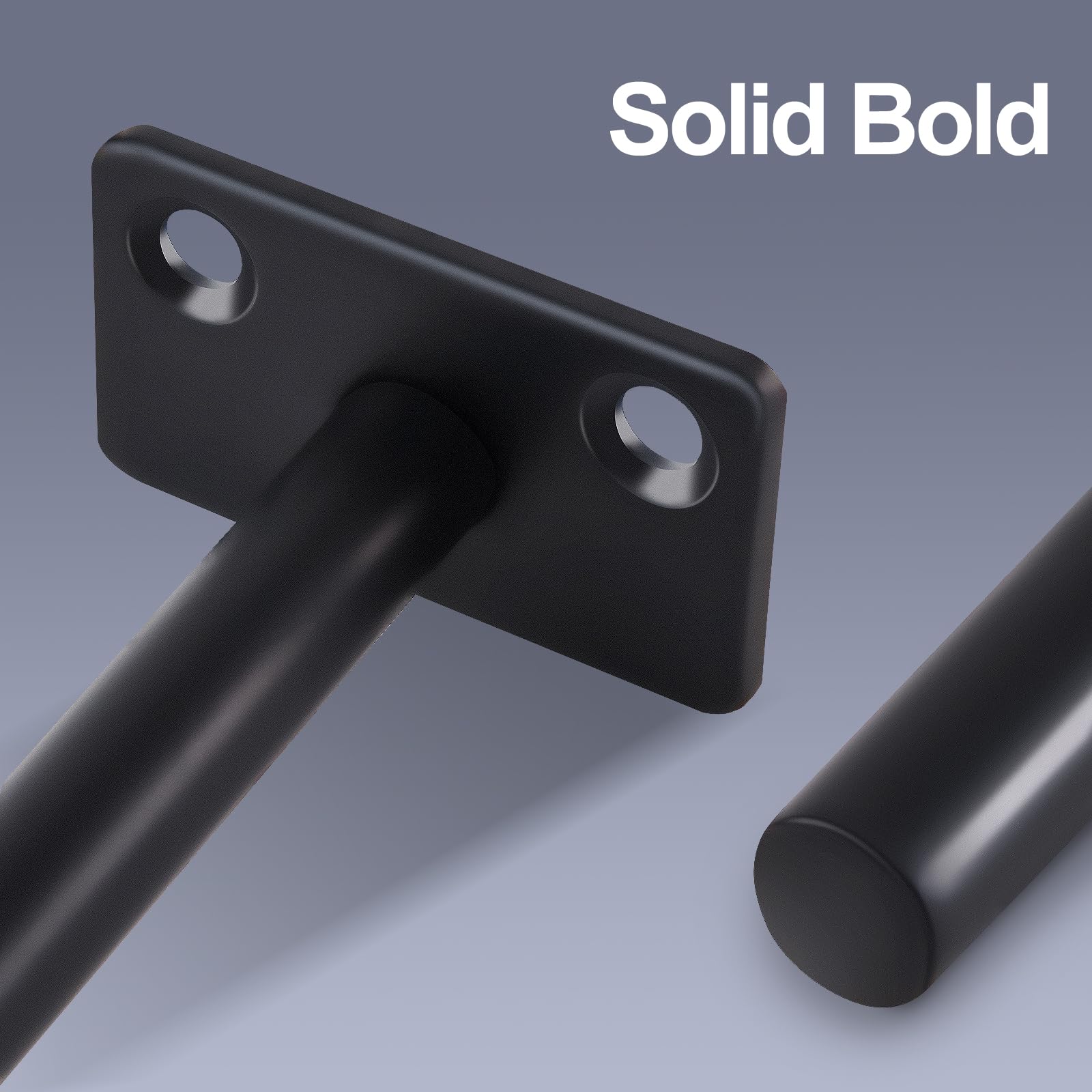 MHMYDZ 8 Pcs 6" Black Solid Steel Floating Shelf Bracket Blind Shelf Supports - Hidden Brackets for Floating Wood Shelves - Concealed Blind Shelf Support β Screws and Wall Plugs Included