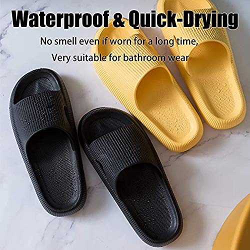 sharllen Cloud Slippers for Women and Men, Pillow House Slippers Massage Shower Bathroom Non-Slip Soft Comfy Thick Sole Platform Quick Drying Open Toe Home Cushion Slide Sandals for Indoor & Outdoor
