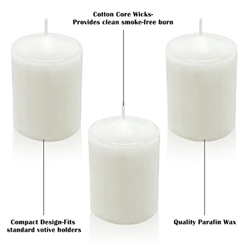 Amusaer White Votive Candles, 20 Packs Unscented Wax Candles for Wedding, Party & Home (15 Hour), 1.5''D x 2.25''H