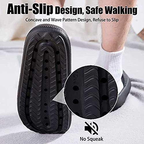 sharllen Cloud Slippers for Women and Men, Pillow House Slippers Massage Shower Bathroom Non-Slip Soft Comfy Thick Sole Platform Quick Drying Open Toe Home Cushion Slide Sandals for Indoor & Outdoor