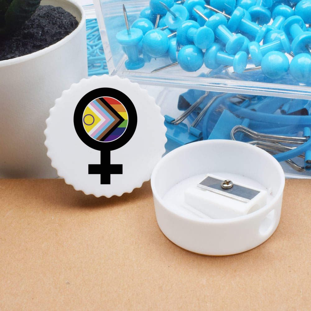 'Pride Flag on Female Symbol' Compact Pencil Sharpener (PS00035563)