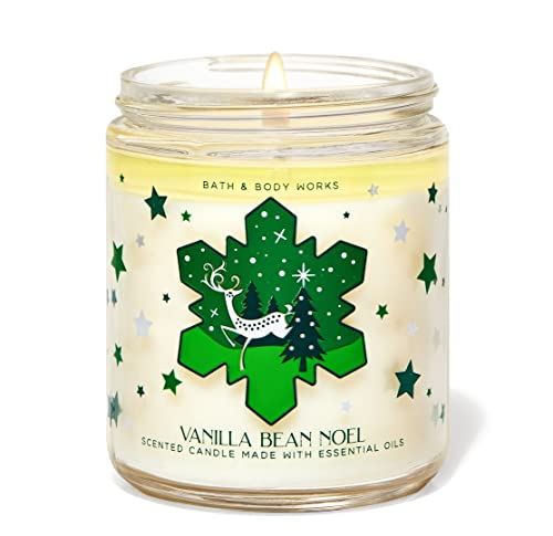 Bath & Body Works, White Barn 1-Wick Candle w/Essential Oils - 7 oz - 2021 Christmas & Winter Scents! (Vanilla Bean Noel)