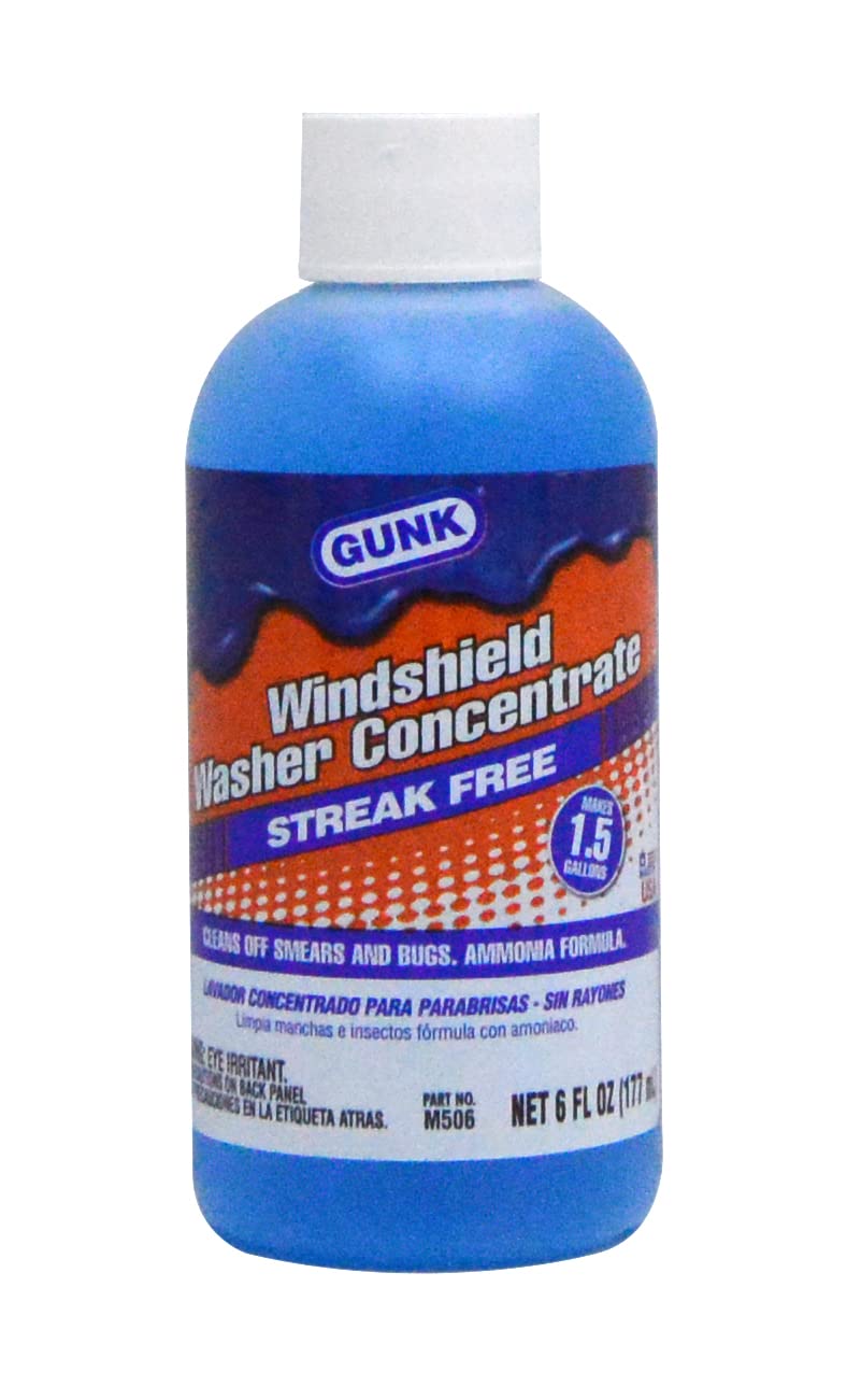 GUNK M506 Concentrated Windshield Washer Solvent with Ammonia - 6 fl. oz, Blue