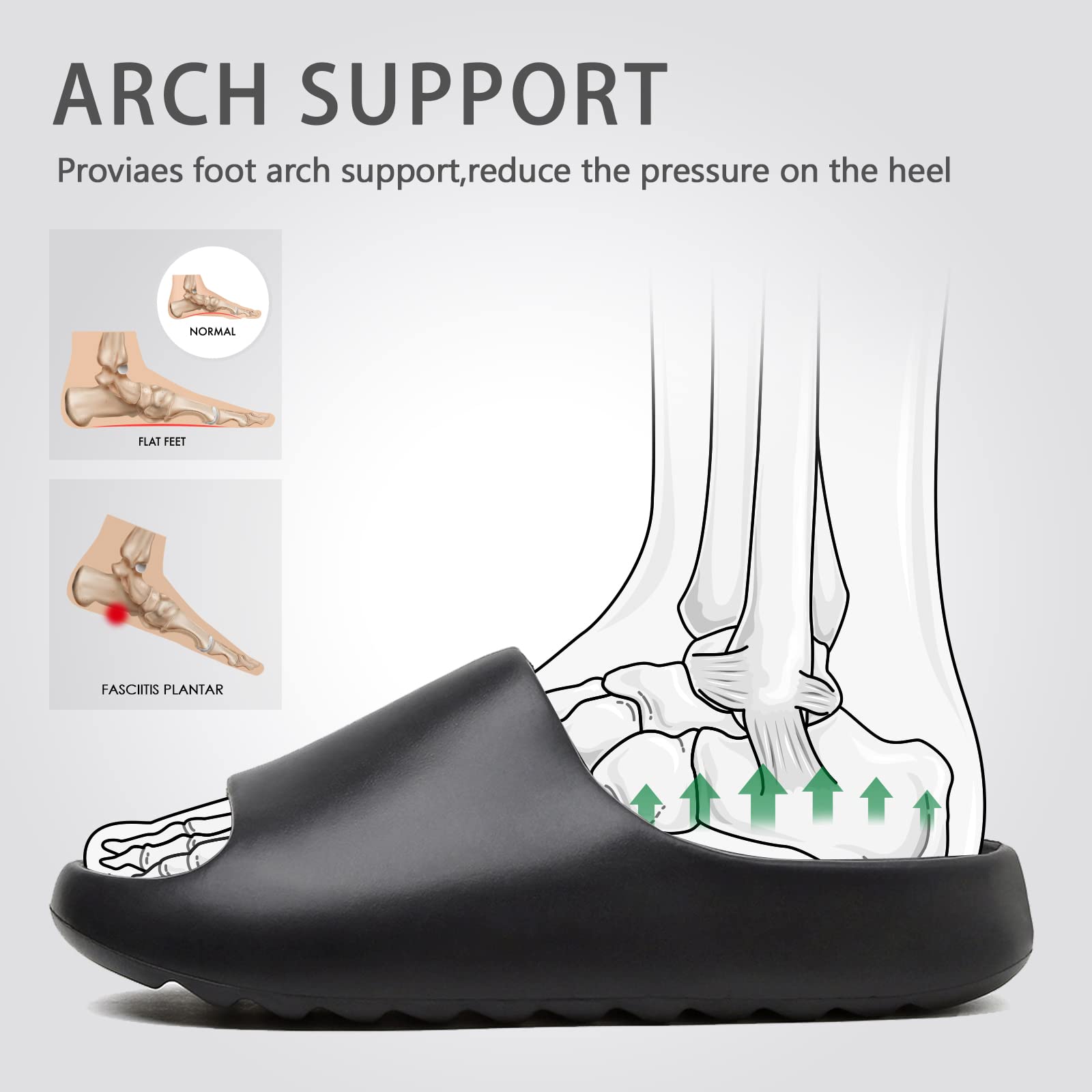 XTJSCBDSH Cloud Slides for Men and Women, Quick Drying Slippers Shoe Open Toe Thick Soft, Platform Slide Sandals Daily Shower Sandals, Non-Slip Bathroom Slippers Summer for Indoor & Outdoor