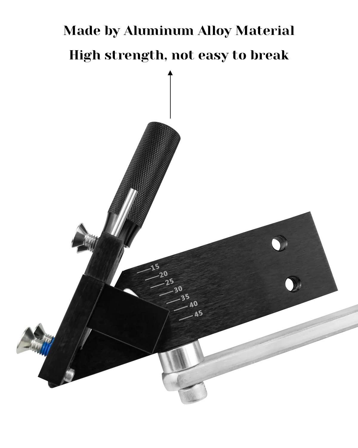 NTSUMI Sharpener Model 5005 Lawn Mower Blade Sharpener fits Straight and Standard Lawn Mower Blades, for Right and Left Hand Blades, 15°-45° Adjustable, Black