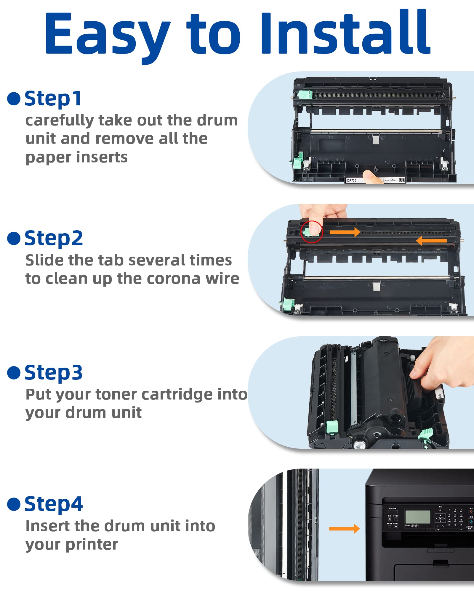 ZEOB Compatible Drum Unit Replacement for Brother DR730 DR 730 Compatible for Brother HL-L2350DW HL-L2395DW HL-L2390DW HL-L2370DW HL-L2370DWXL MFC-L2750DW MFC-L2710DW DCP-L2550DW Printer (1 Drum)