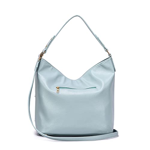Mellow World Monserrat Floral Studded Slouchy Motor Style Hobo Handbag for Women with Removable Strap,Seafoam