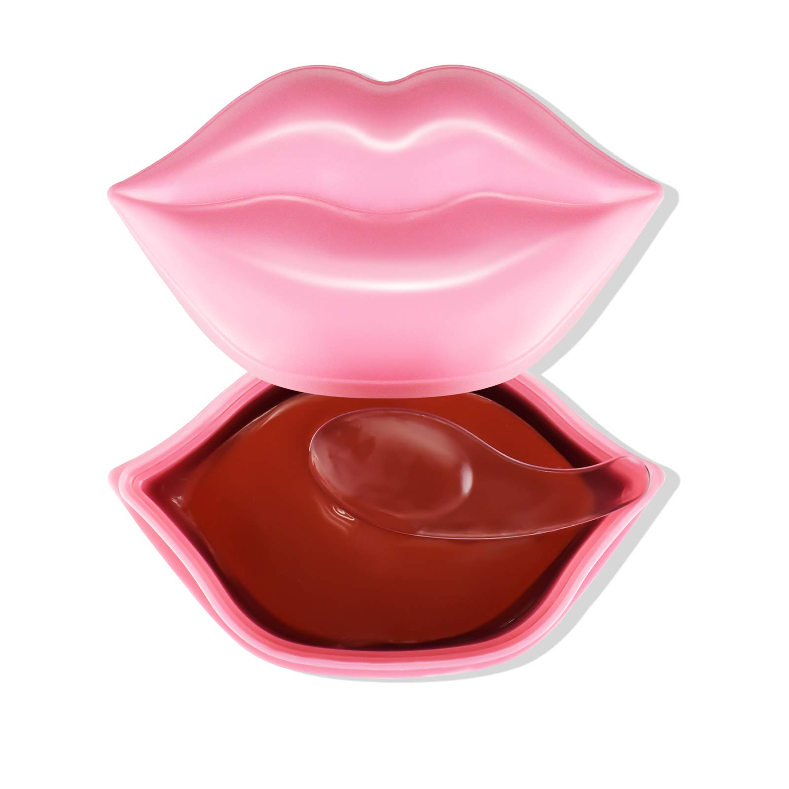 FREEORR 20Pcs Lip Masks, Moisturizing Lip Sleep Mask Smooth Chapped Lip and Restores Moisture Plumping Dry Lips Overnight Lip Care Fall/Winter Collagen Lip Mask Crystal Lip Care Gel Pads Lip Masks Effectively Nourishes the Lip Skin(Pink)