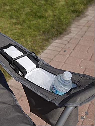 LivingXL 1000-lb. Capacity Heavy-Duty Portable Oversized Chair, Collapsible Padded Arm Chair with Cup Holders and Lower Mesh Side Pocket, Black