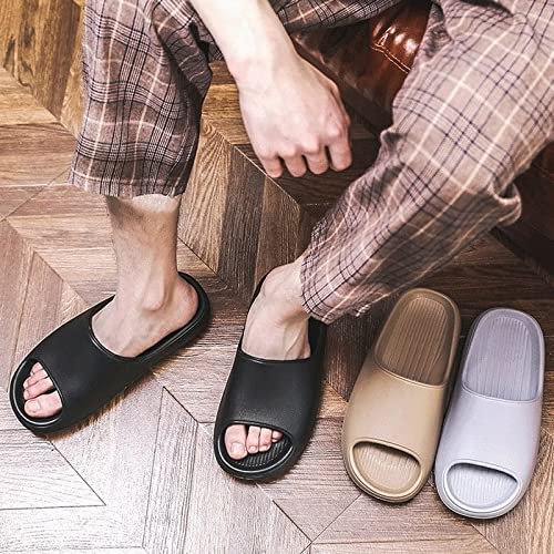 Leisurely Pace Cloud Slides for Women Men Squishy Pillow Sandals Lightweight Shower Shoes Summer Slippers with Comfort Black 8.5-9 Women/7-7.5 Men