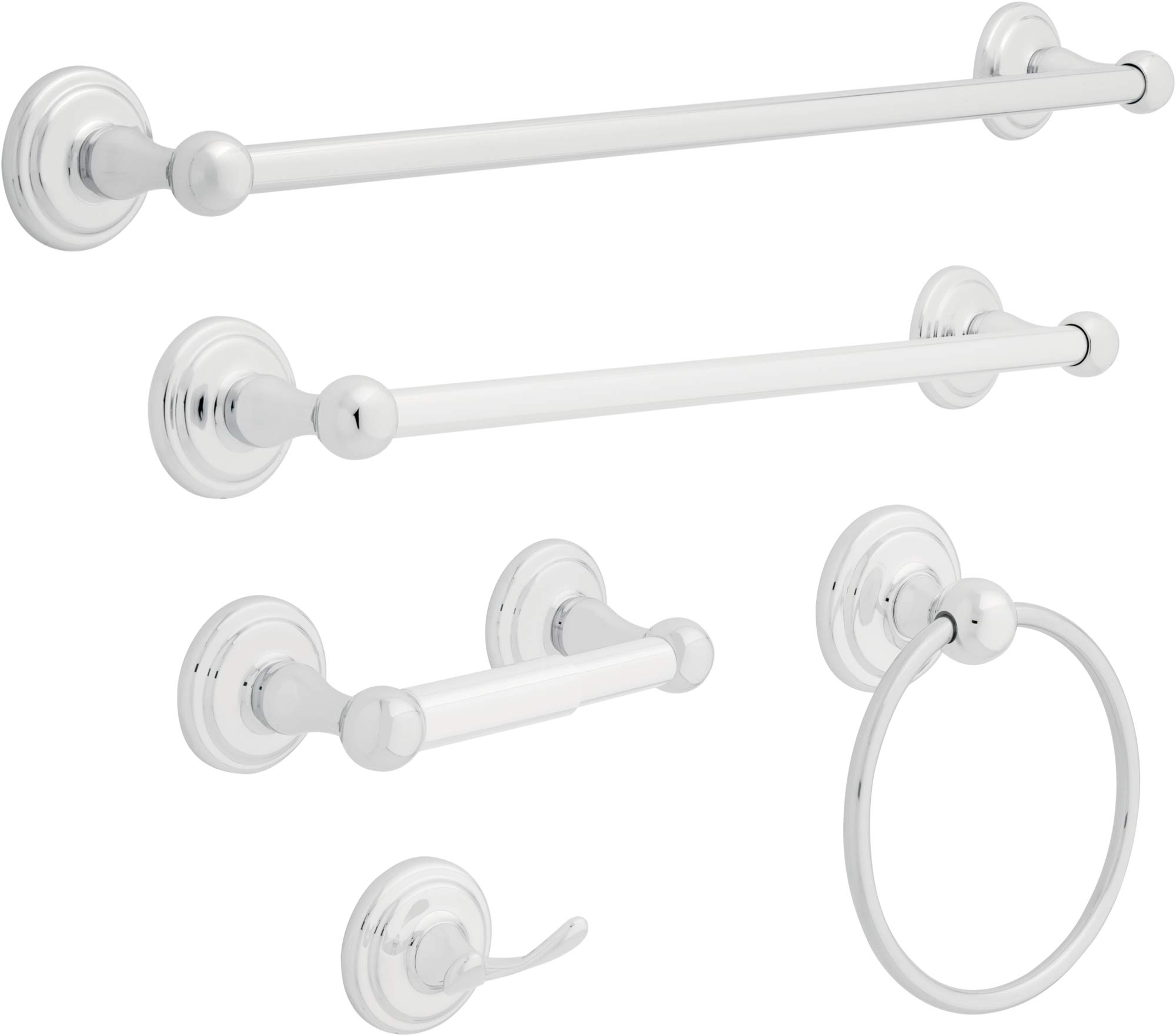 Franklin Brass Jamestown 24 inch Glass Shelf, Polished Chrome, Bathroom Accessories, 9065PC