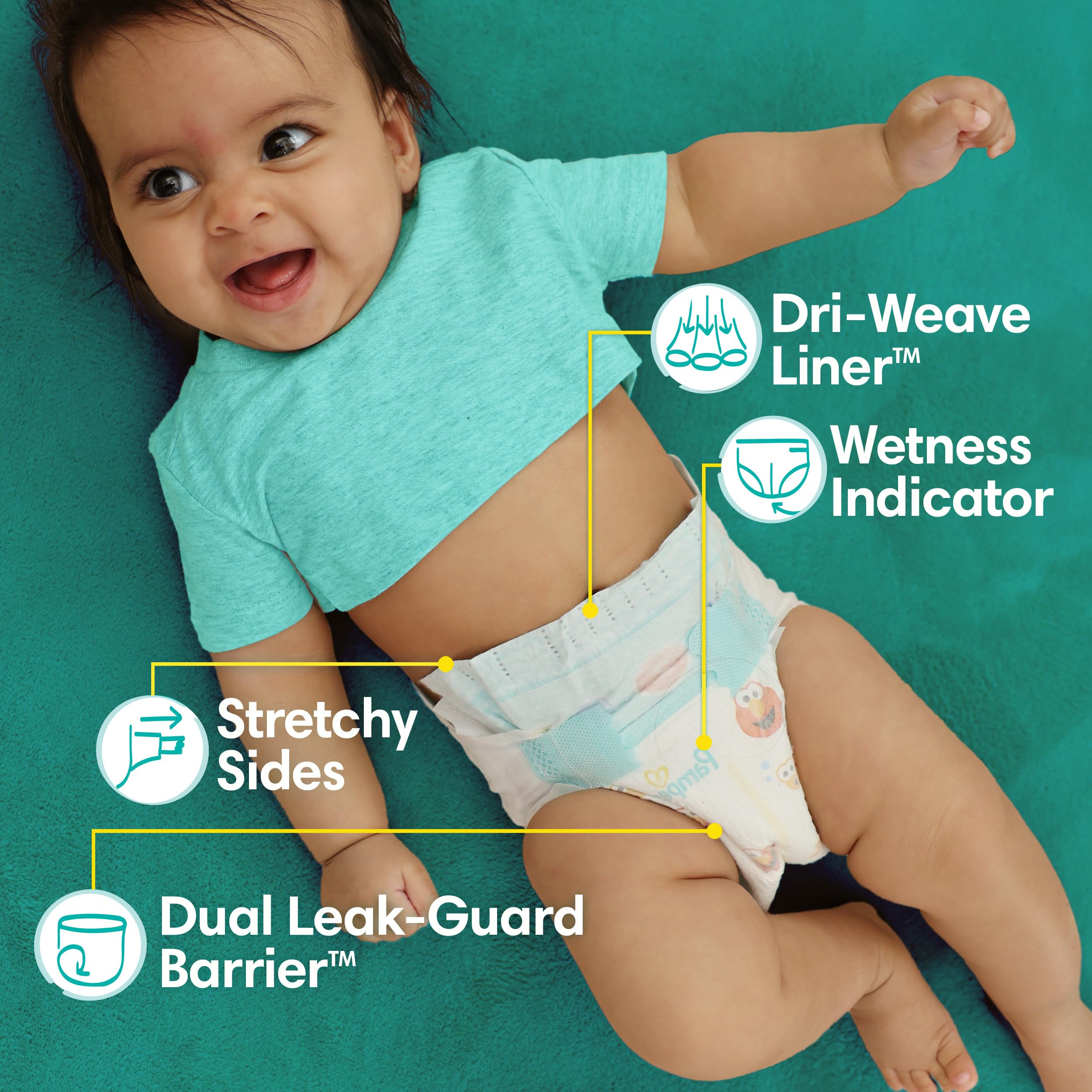 Diapers Size 3, 210 Count - Pampers Baby Dry Disposable Baby Diapers (Packaging & Prints May Vary)
