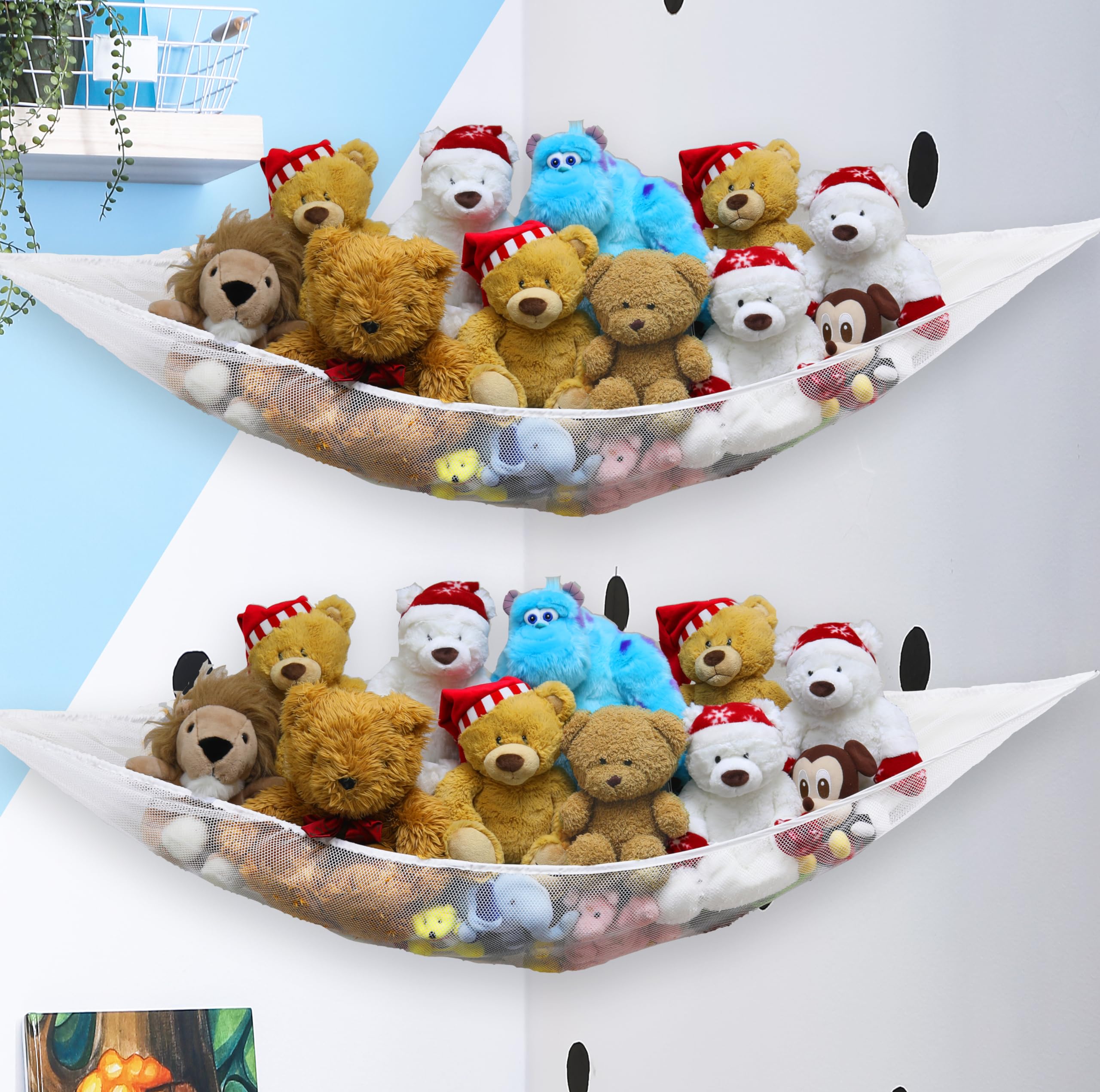 2 PK - Simplehouseware Stuffed Animal Jumbo Toy Storage Hammock