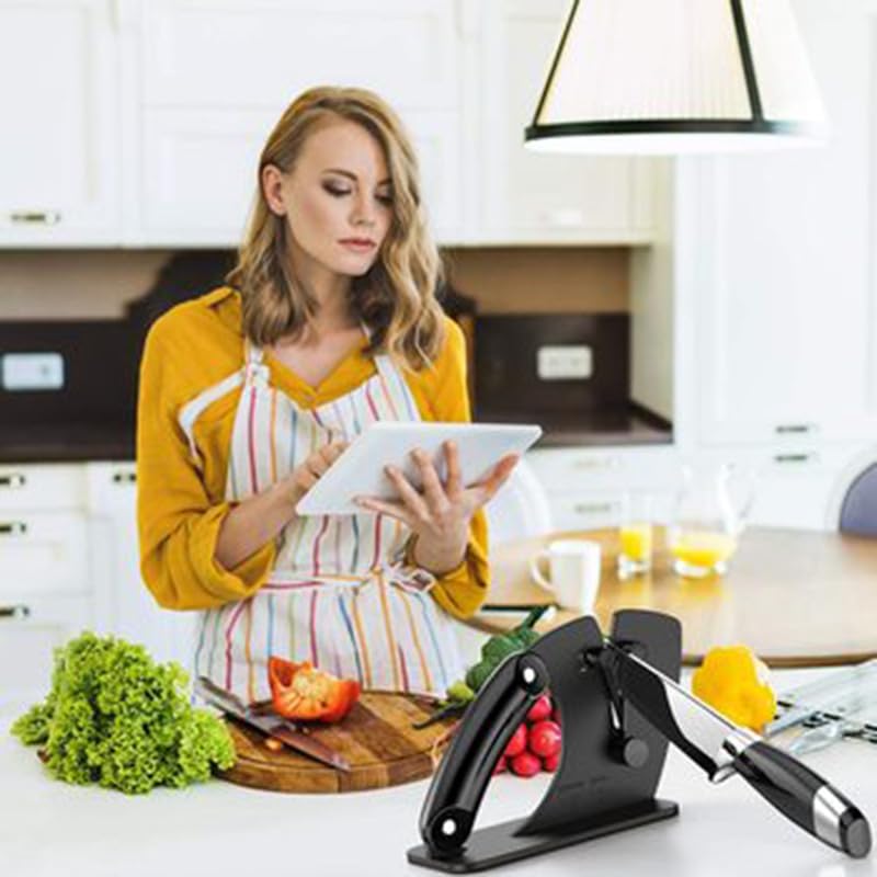 Faridabio Adjustable Angle Knife Sharpener - 2-Stage Handheld Manual Sharpener - Adjustable Sharpening Angles - Repair, Restore & Polish Blades