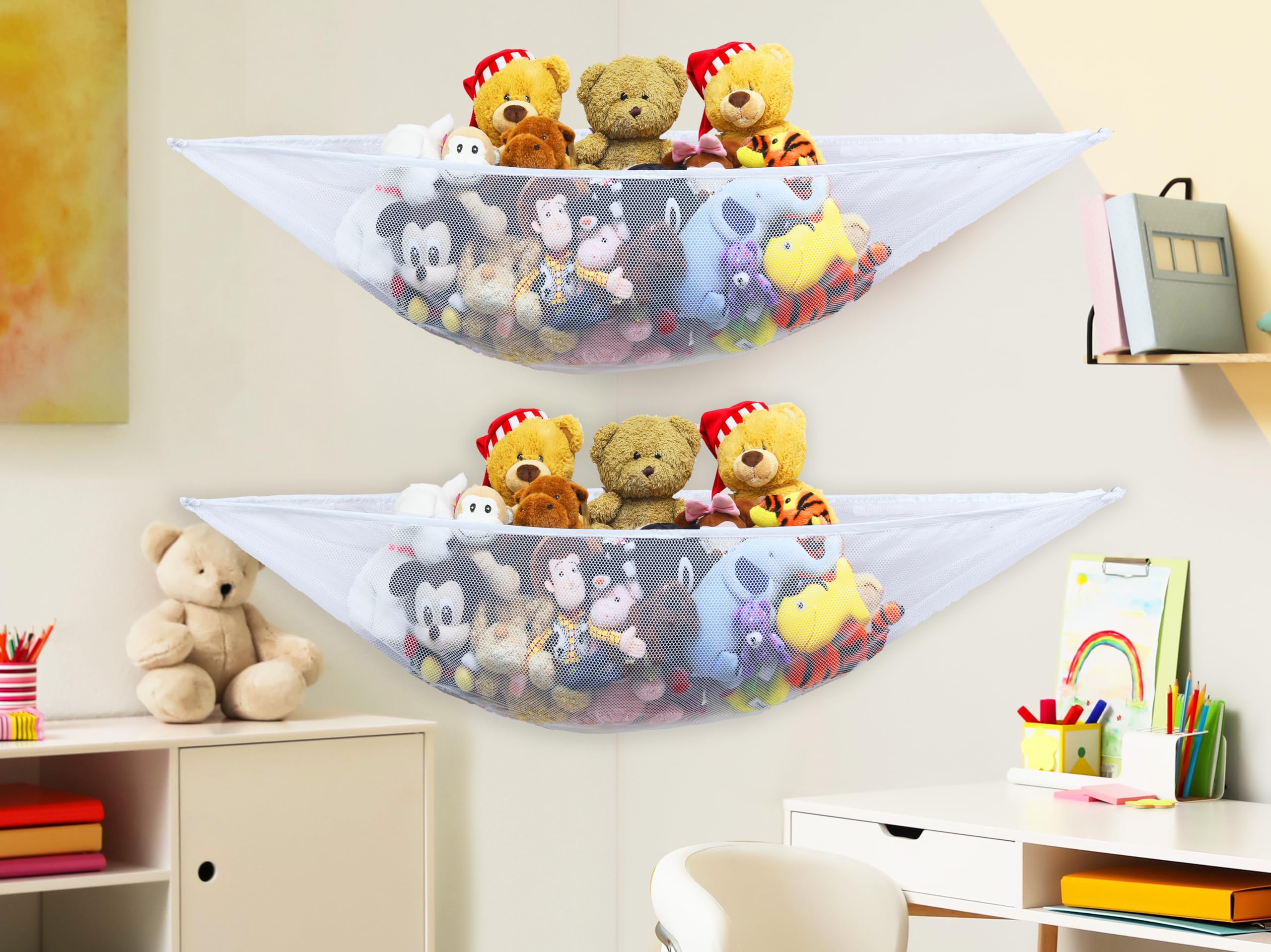2 PK - Simplehouseware Stuffed Animal Jumbo Toy Storage Hammock