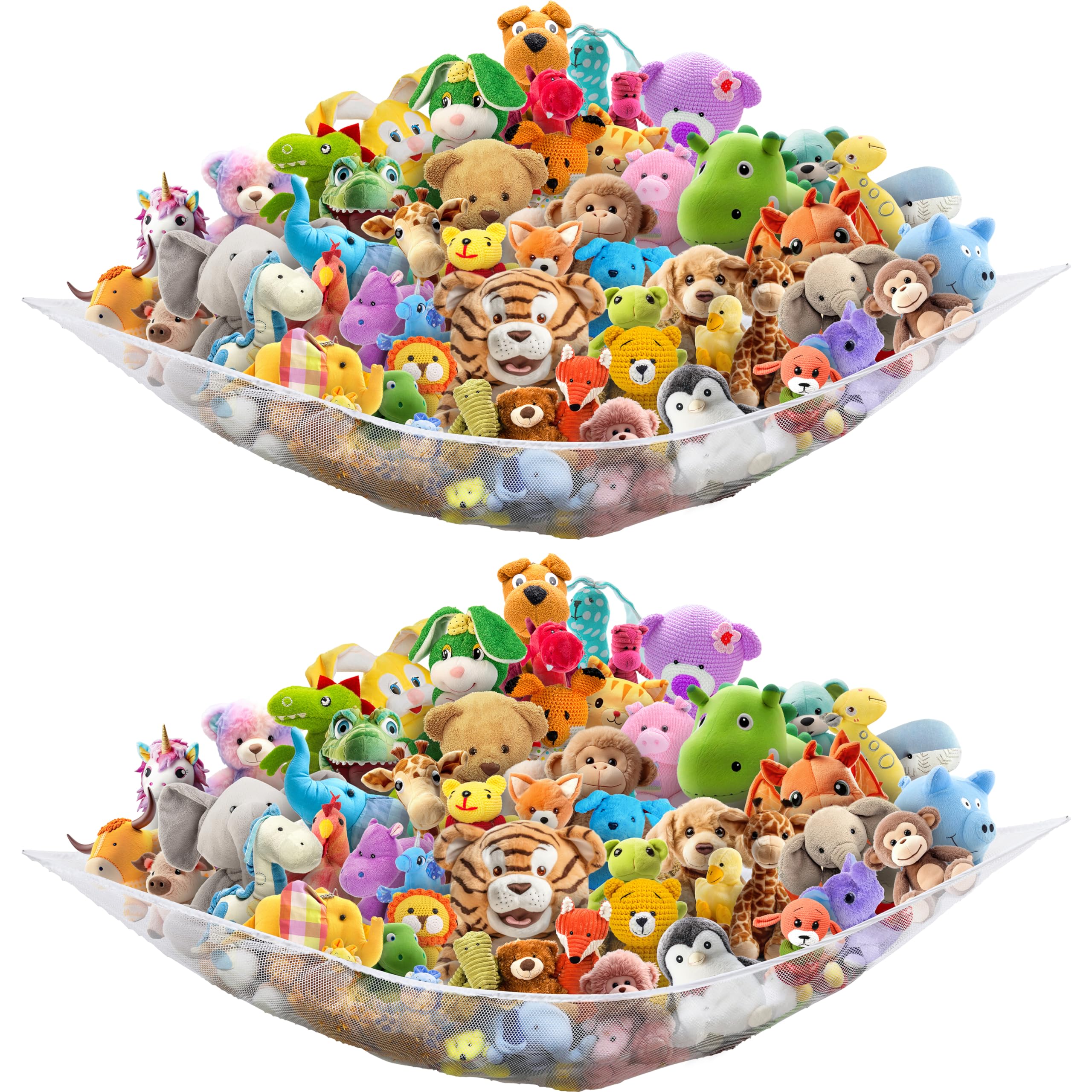 2 PK - Simplehouseware Stuffed Animal Jumbo Toy Storage Hammock