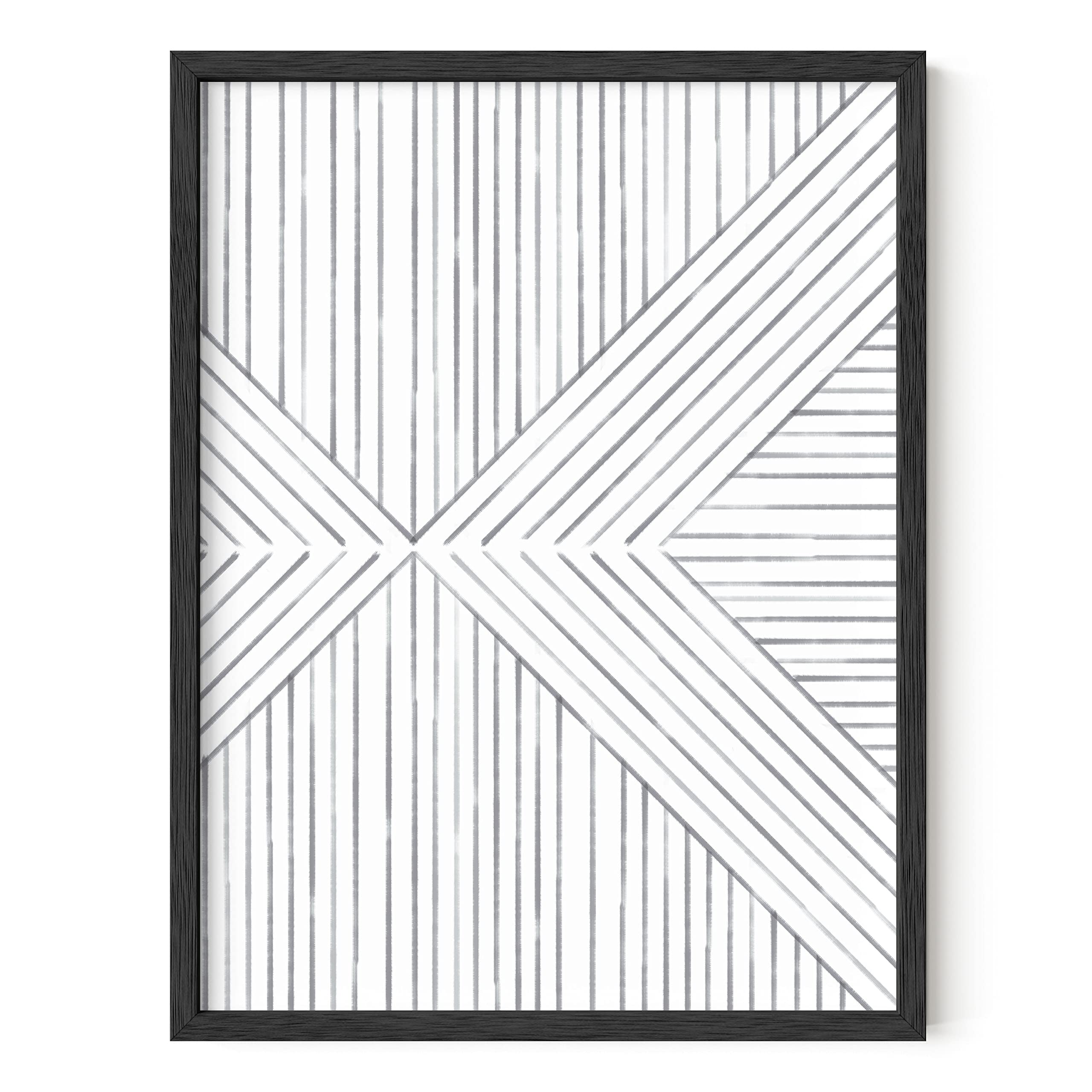 HAUS AND HUES Neutral Wall Art Geometric Wall Art Prints Scandinavian Wall Art Modern Line Art Wall Decor Mid Century Modern Art Print Abstract Wall Art for Living Room Modern UNFRAMED 12"x16"