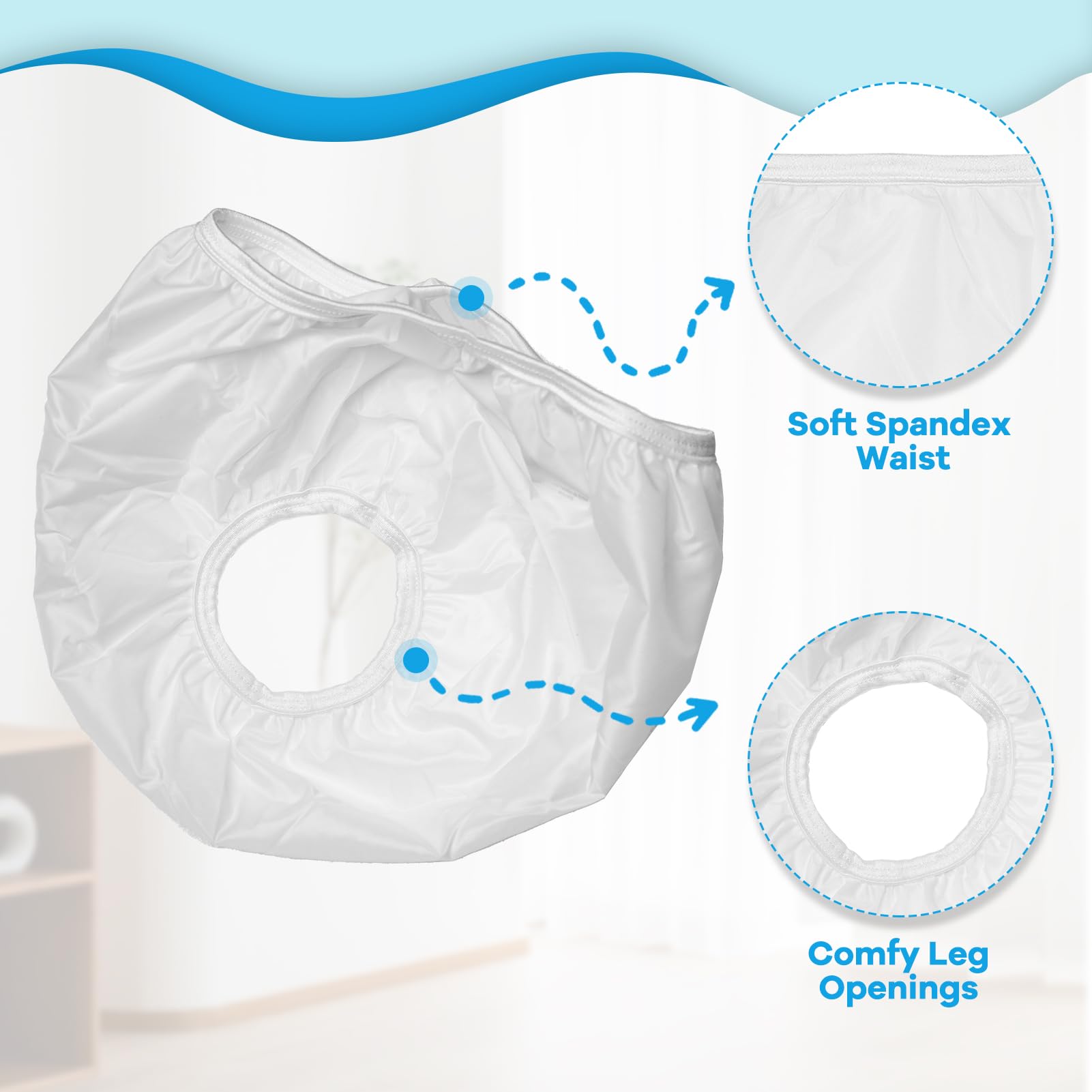 Dappi Waterproof 100% Nylon Diaper Pants, White, Small (2 Count)