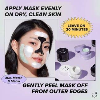 I DEW CARE Peel Off Face Mask Set - Mini Meow Trio | Travel Size, Spa day, Gift Set, Hydrating, Illuminating, Exfoliating