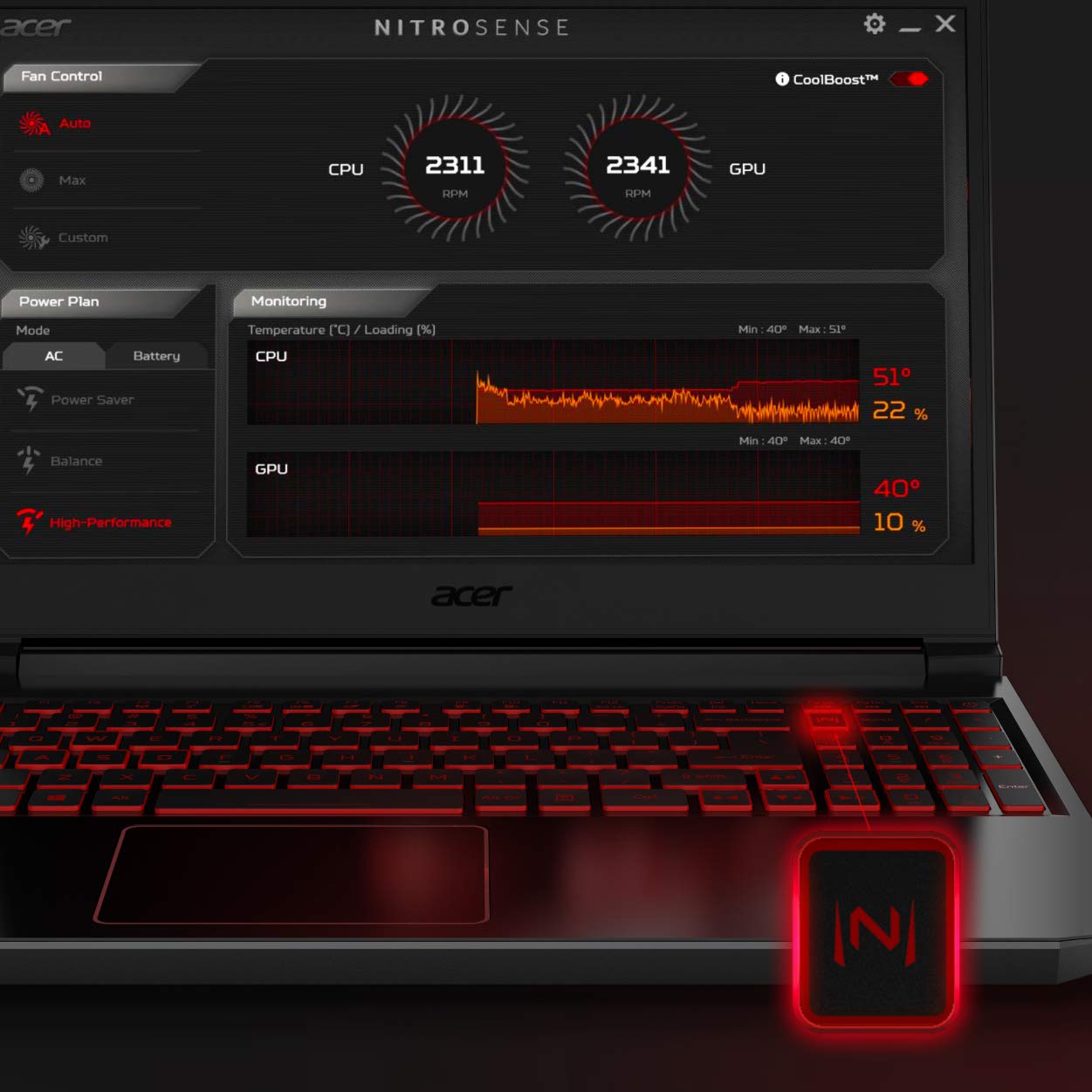 Acer Nitro 7 Gaming Laptop, 15.6" Full HD IPS Display, 9th Gen Intel i7-9750H, GeForce GTX 1050 3GB, 8GB DDR4, 256GB PCIe NVMe SSD, Backlit Keyboard, AN715-51-70TG