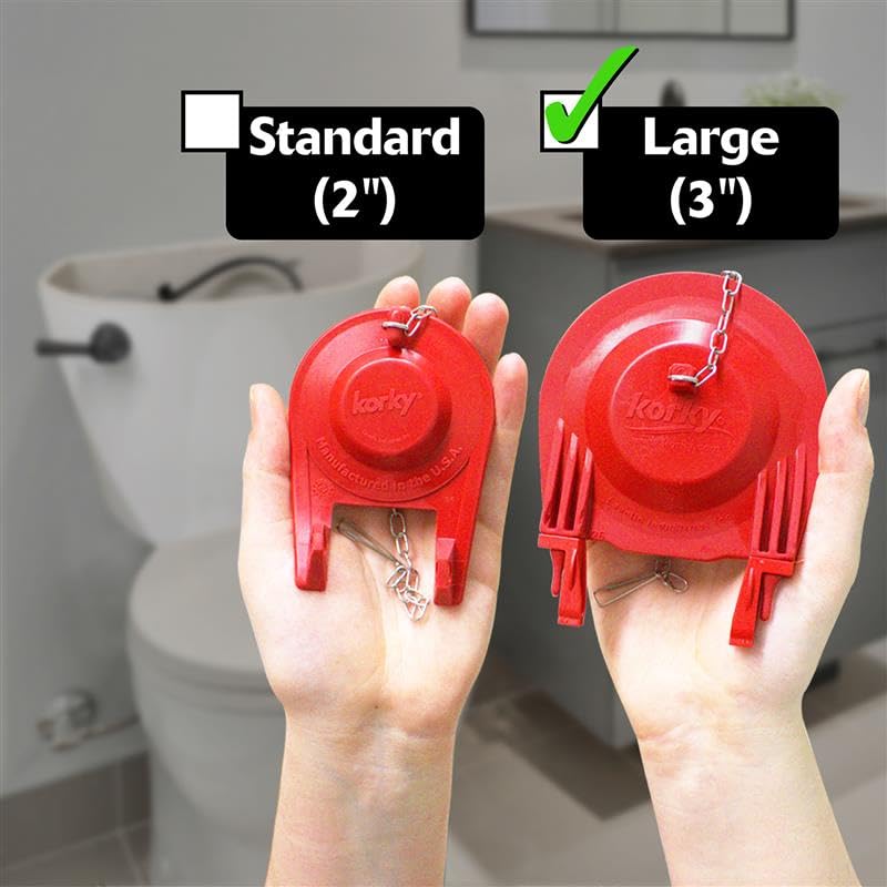 Korky 3060BP Universal Toilet Flapper Replaces Most Large 3-Inch Flappers - Long Lasting Rubber - Easy to Install - Made in USA