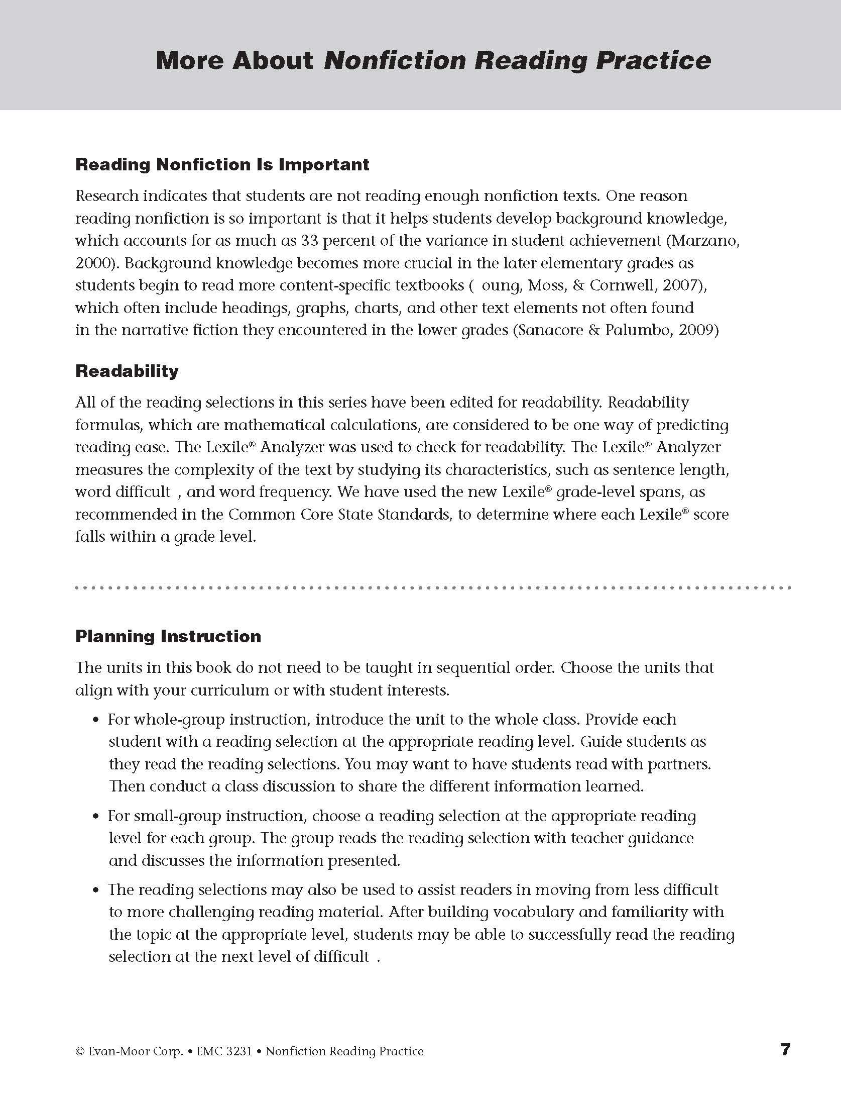 Evan-Moor Non-Fiction Reading Practice, Grade 1