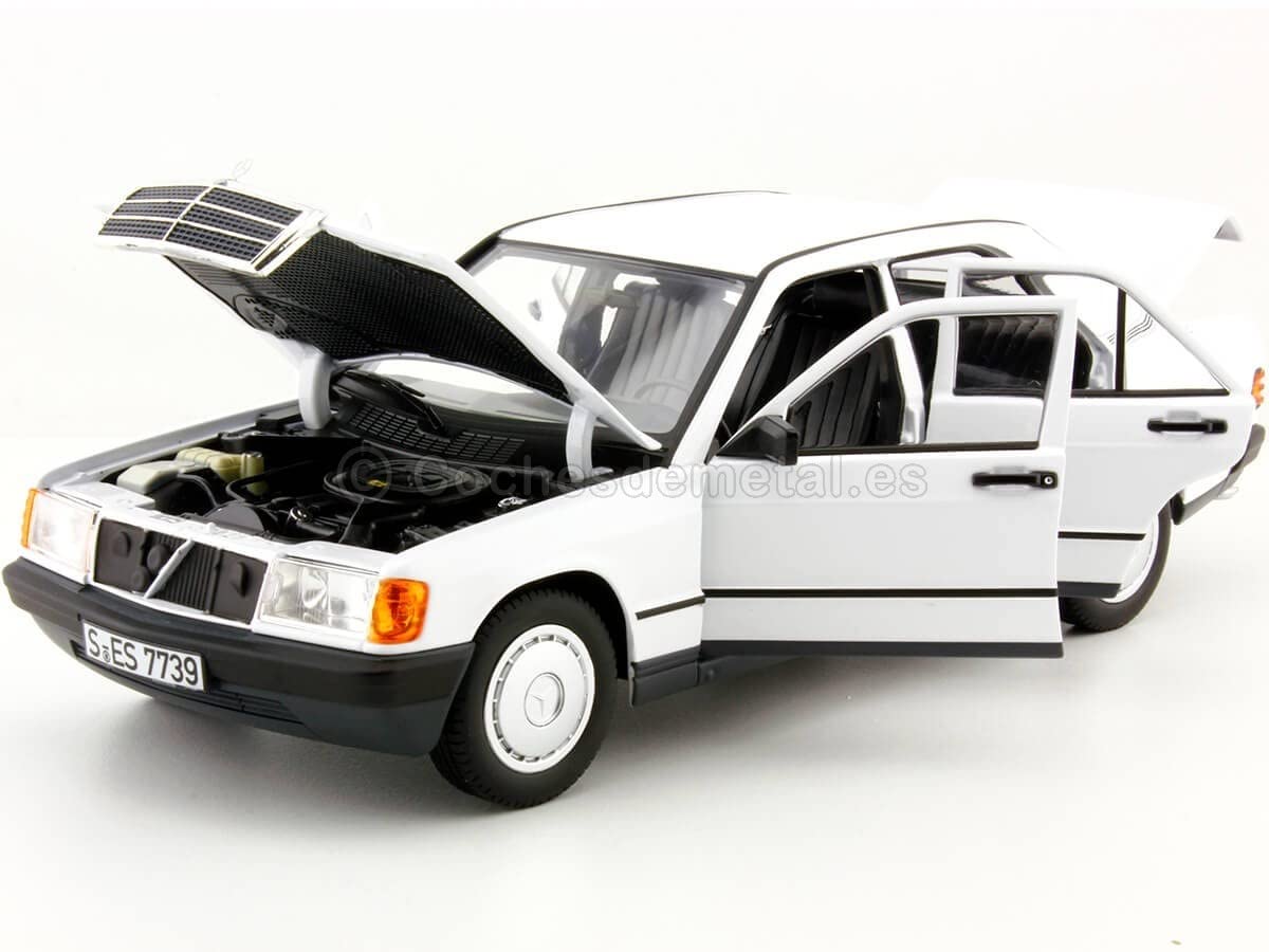Norev NV183820 1:18 190E 1984-White Mercedes-Benz Collectable Model, Multi