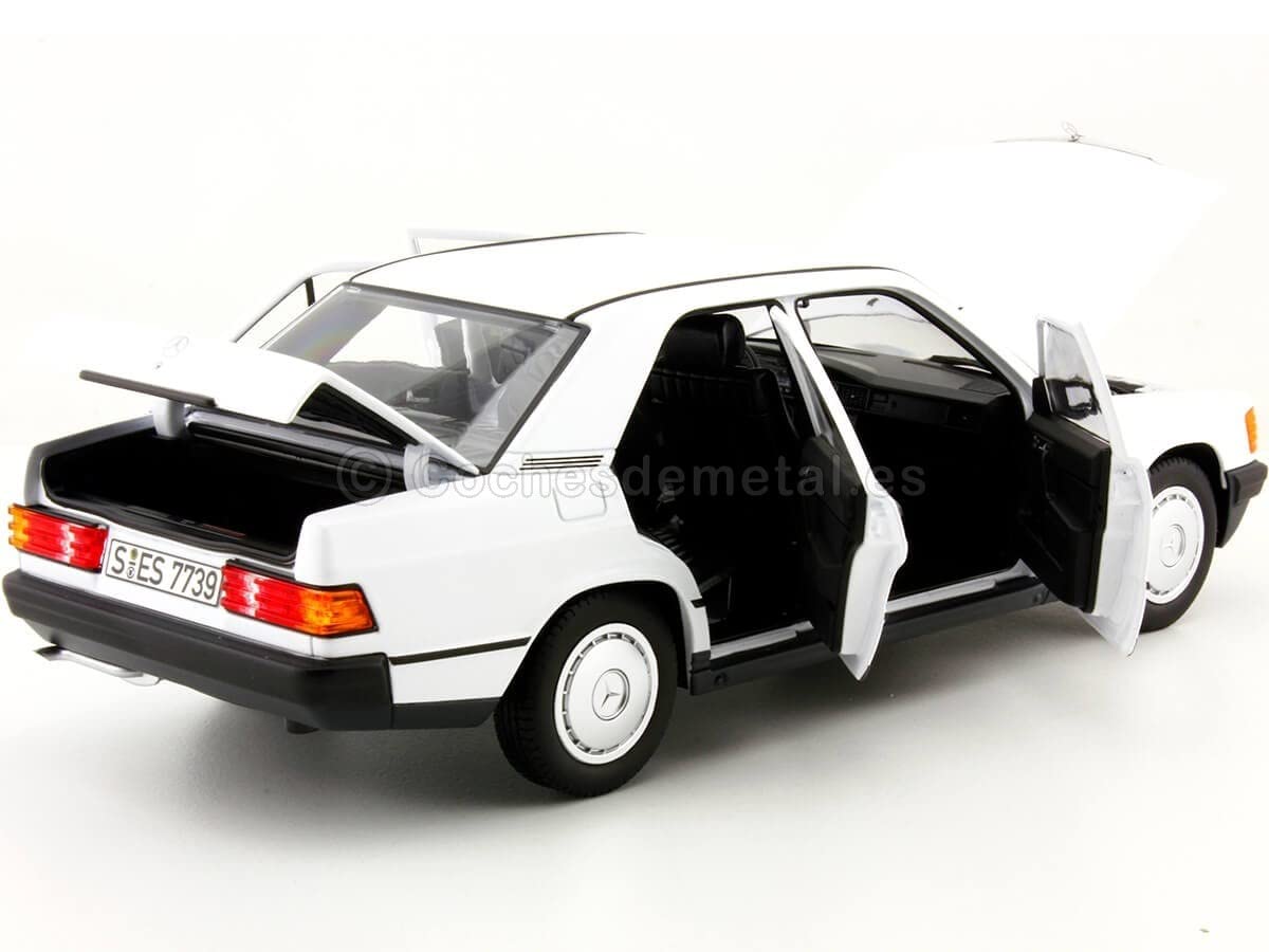 Norev NV183820 1:18 190E 1984-White Mercedes-Benz Collectable Model, Multi