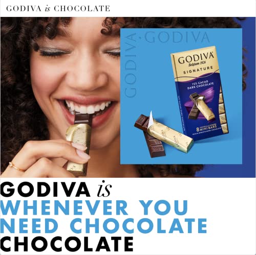 Godiva Chocolatier Dark Chocolate Lovers Assorted Signature Mini Bars - Pack of 24