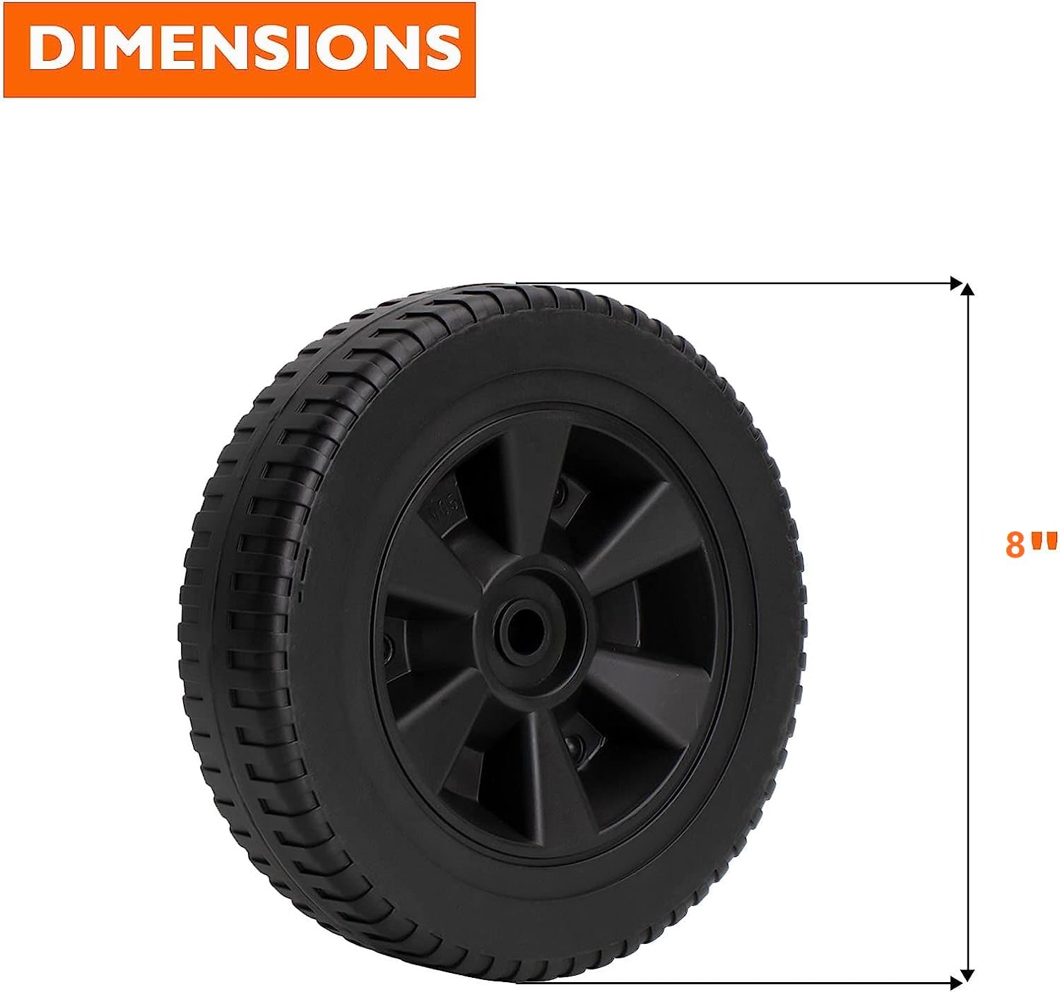 BBQ Future G210-0018-W1 8" Grill Wheels Replacement Parts for Charbroil Gas Grills wheels 463320107 463320707, Thermos 461320508, Grill Master, Kenmore and Other Brands Grills, Black Plastic Wheel