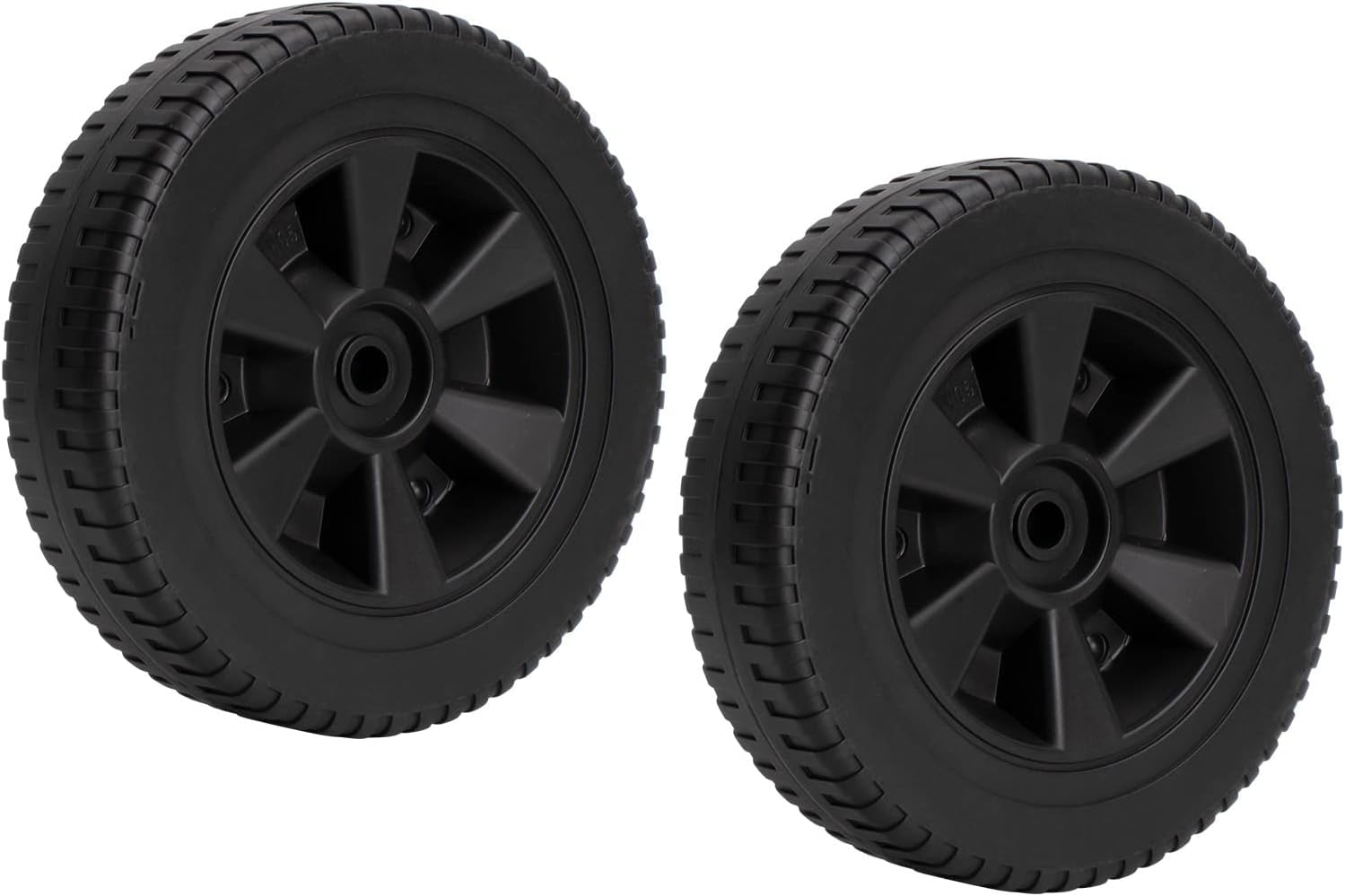 BBQ Future G210-0018-W1 8" Grill Wheels Replacement Parts for Charbroil Gas Grills wheels 463320107 463320707, Thermos 461320508, Grill Master, Kenmore and Other Brands Grills, Black Plastic Wheel