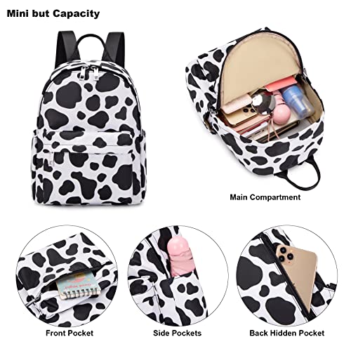 Girls Mini Backpack, Small Backpacks Purse for Women Teens Kids School Travel (Cow Print)