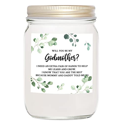 YouNique Designs Will You Be My Godmother Candle, 7 Ounces, Godmother Proposal, Godmother Announcement, Can You Be My Godmother, Soy Vegan Aromatherapy Candles for Home (Lavender & Vanilla)