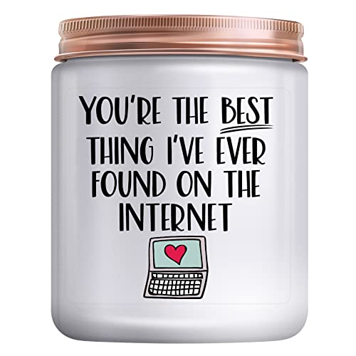 Gifts for Women Men - Funny Romantic Gifts for Her Him Birthday Anniversary Christmas Valentine's Day Gift for Girlfriend Wife Boyfriend Husband BFF Friend Bestie Online Dating Present Lavender Candle