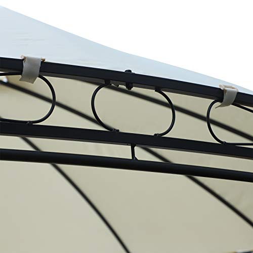 Outsunny 11.5' Patio Gazebo, Outdoor Gazebo Canopy Shelter with Curtains, Romantic Round Double Roof, Solid Steel Frame for Garden, Lawn, Backyard and Deck, Cream White