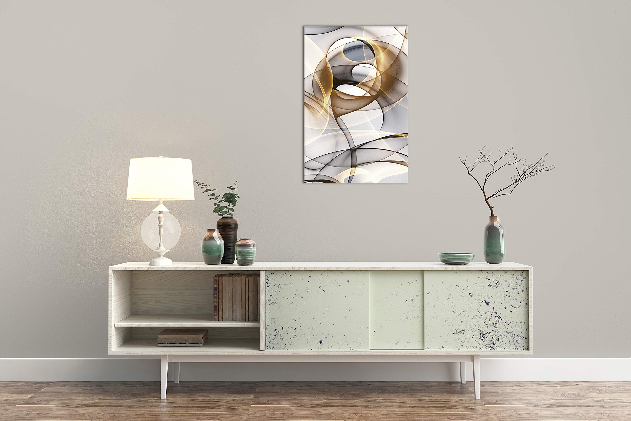 Abstract Wall Art Modern Abstract Wall Decor Gray And Gold Canvas Picture Painting Kitchen Prints Pictures for Home Living Dining Room