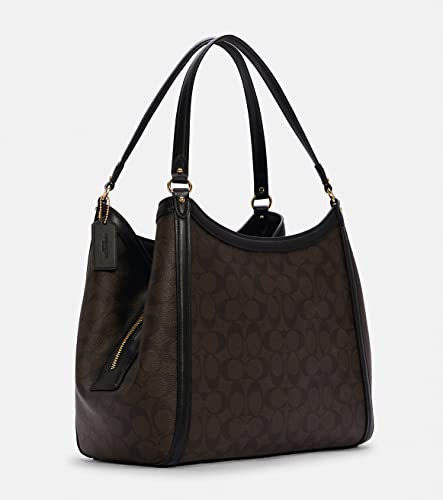 COACH Women's Kristy Shoulder Bag (Brown Black)